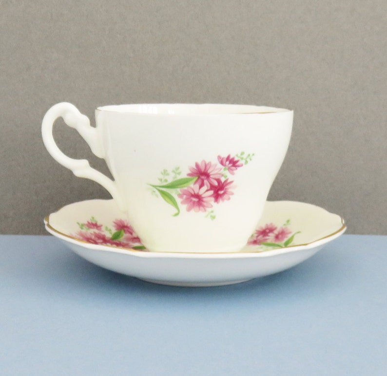 Floral English Tea Set Royal Ascot Pink Red Flower Tea Cup | Etsy