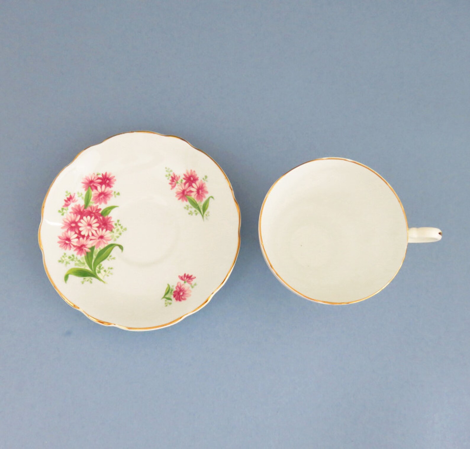 Floral English Tea Set Royal Ascot Pink Red Flower Tea Cup - Etsy