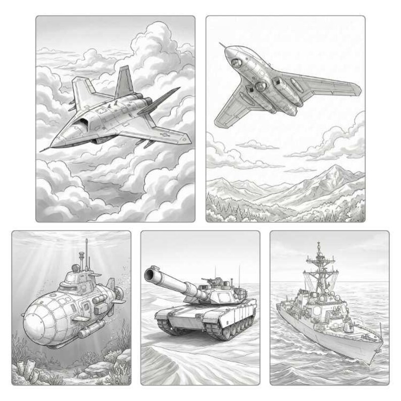 Modern Military Machines – Coloring Pages - Etsy