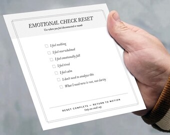 Emotional Check-in Card – 5-minute Mental Break Printable - Etsy