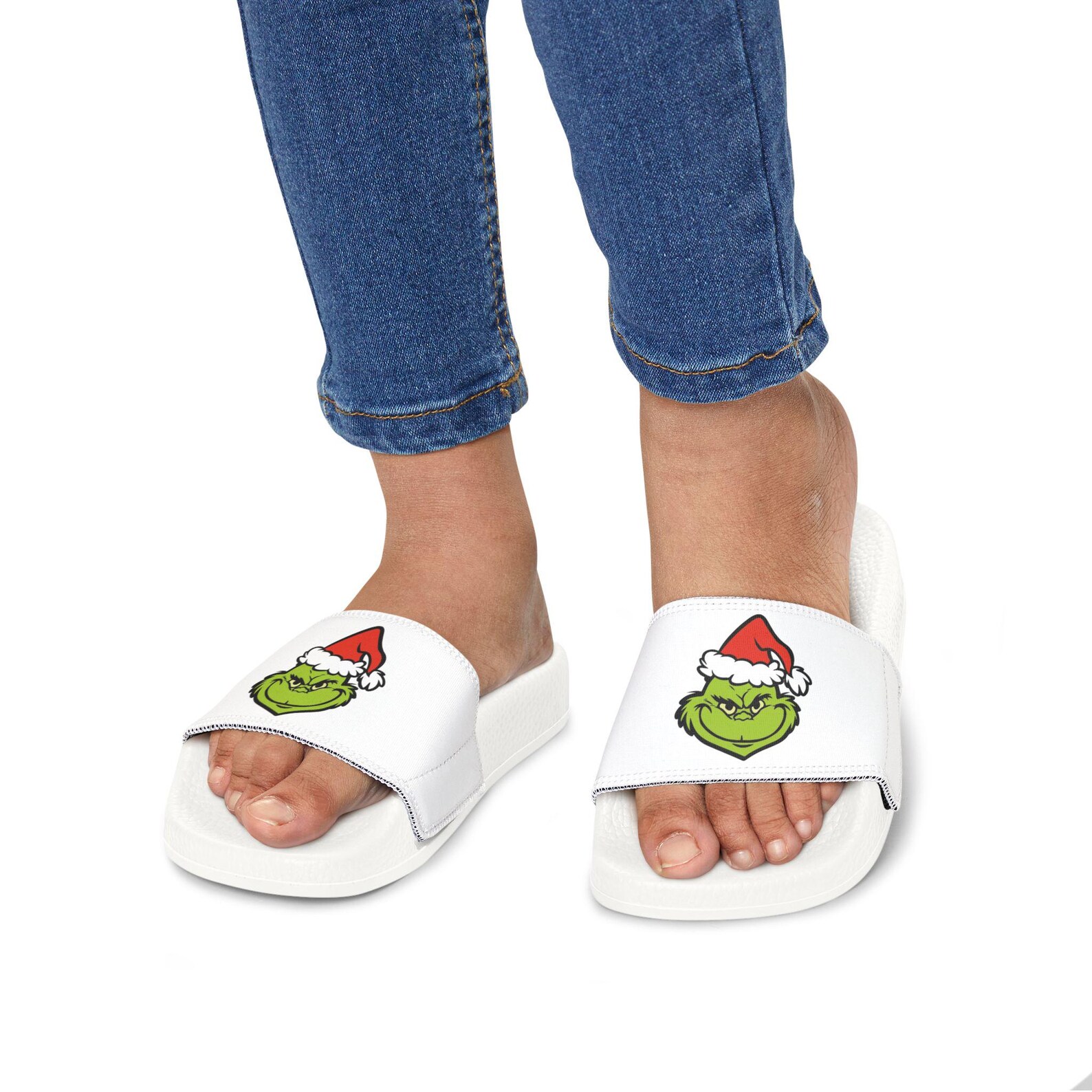 Grinch Christmas Slides | Funny Holiday House Shoes - Etsy