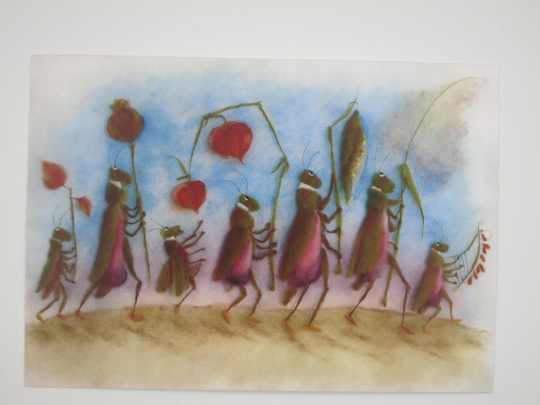 Grasshoppers - Postcard for the Seasonal Table - Summer - Waldorf - Art ...