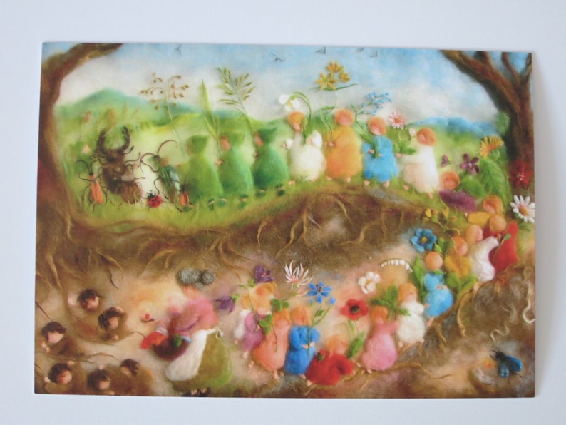 Root Children in Spring Seasonal Table Postcard Waldorf - Etsy