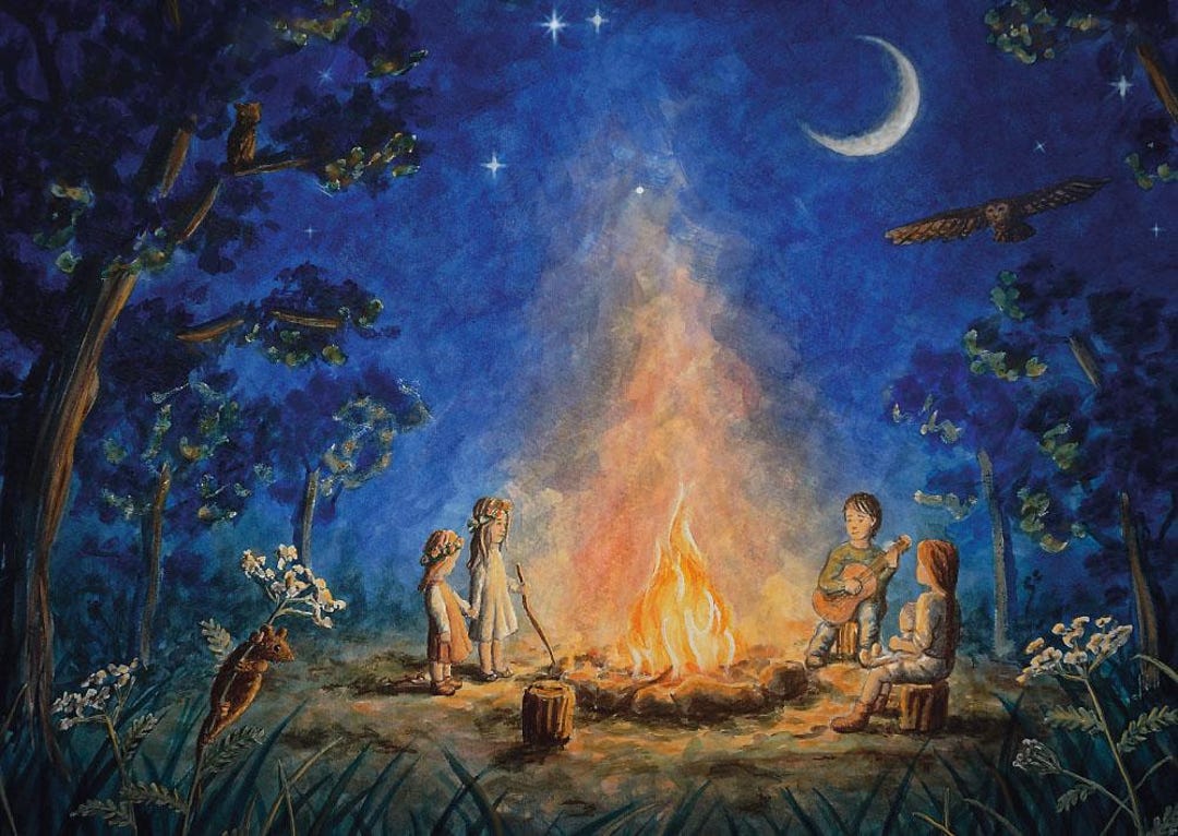 Midsummer Bonfire - Postcard - Seasonal Table - Waldorf - Art. SOPK36 ...