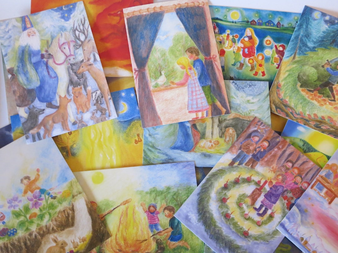 Card Set Annual Festivals 20 Postcards Seasonal Table Waldorf - Etsy