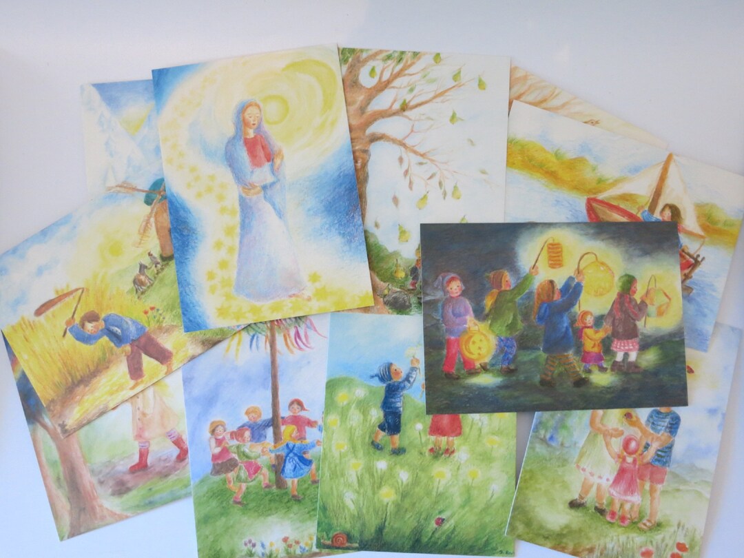 Monthly Card Set by Ilona Bock - Seasonal Table - 12 Postcards ...