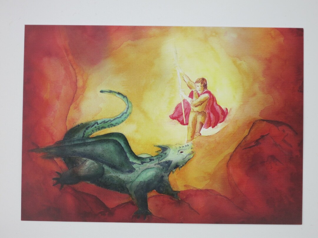 Saint Michael With Dragon - Postcard for the Seasonal Table in Autumn ...