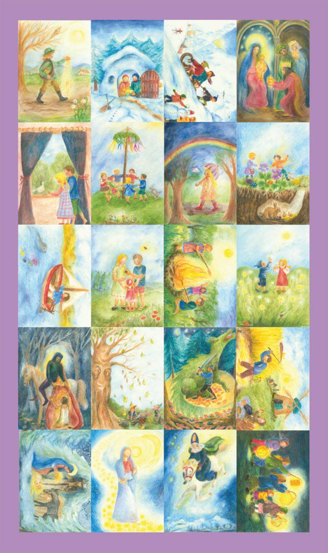 Card Set of Seasonal Pictures by Ilona Bock - 20 Postcards - Seasonal ...