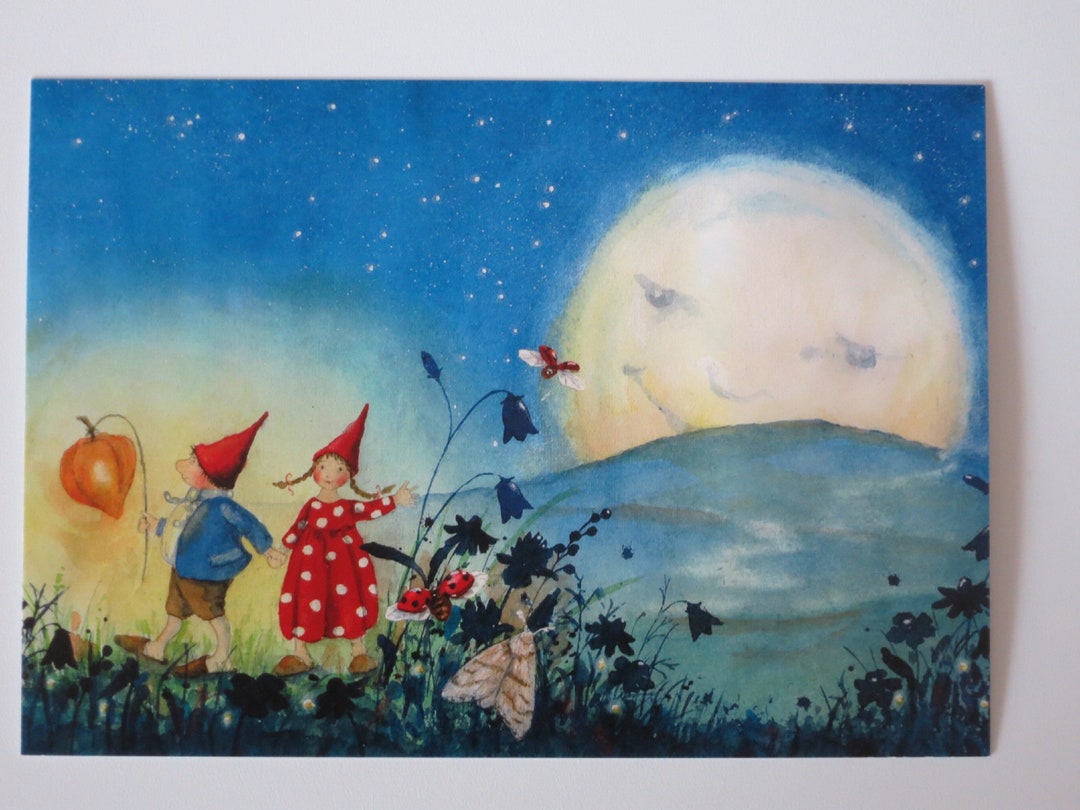 Pippa and Pelle With Moon - Postcard - Seasonal Table - Waldorf ...