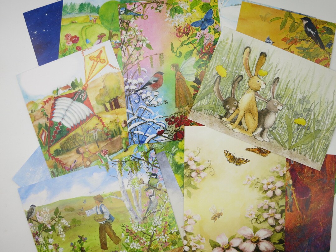 Card Set Four Seasons 16 Postcards Seasonal Table Waldorf - Etsy