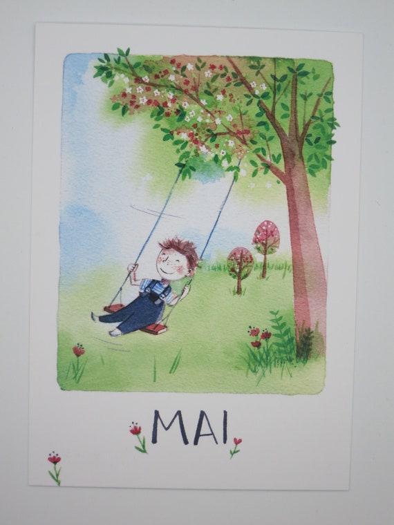 Seasonal table Postcard Come dear May Waldorf Paper Postcards ...