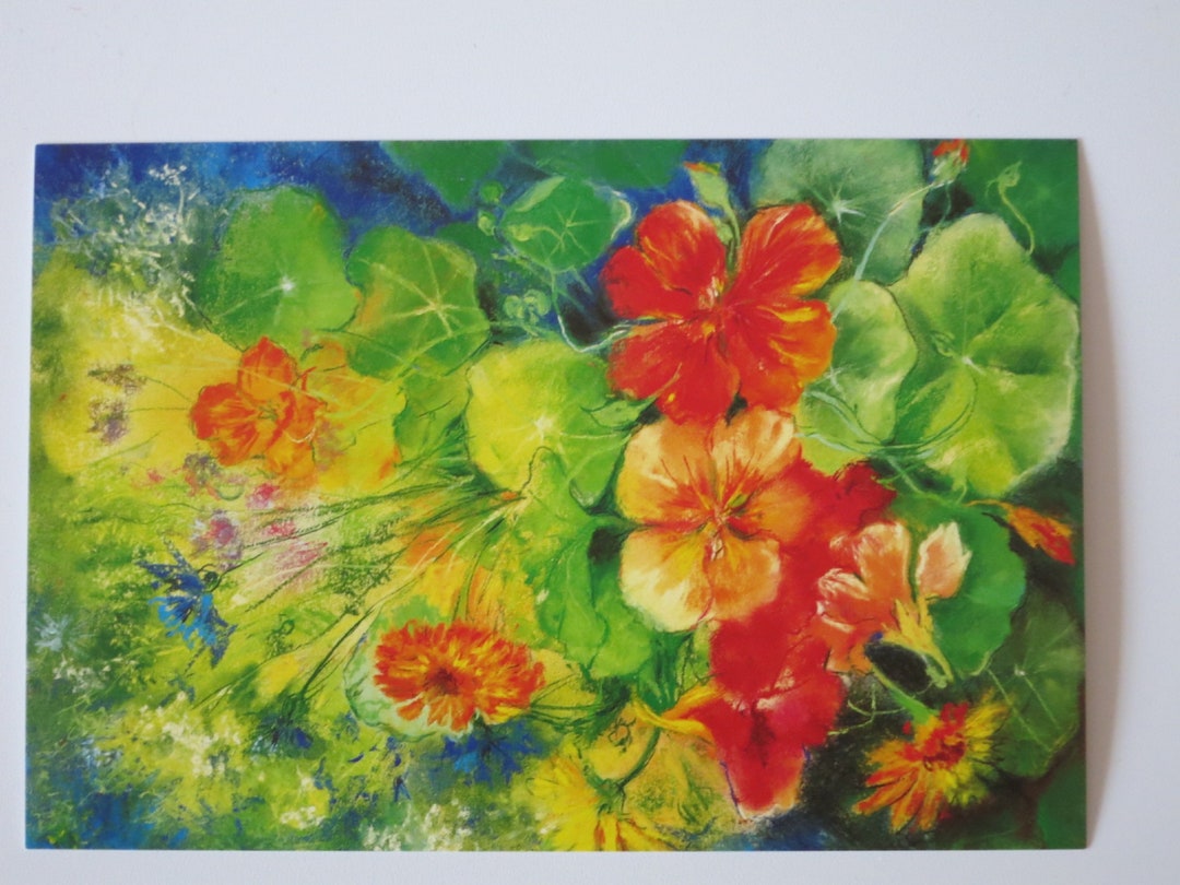 Nasturtium - Large Postcard - Seasonal Table - Summer - Flowers ...