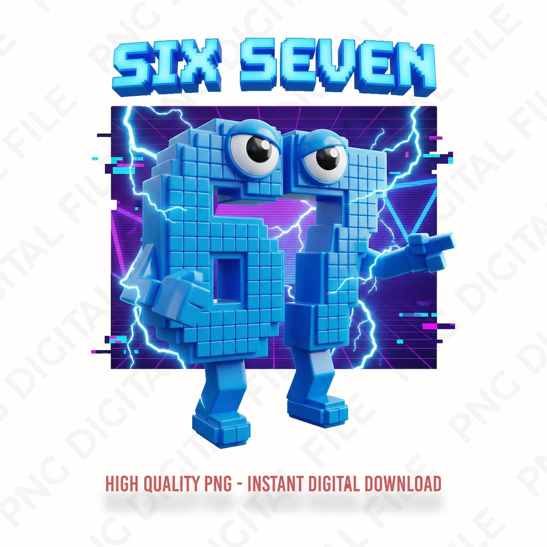 Steal A Brainrot Six Seven PNG, Brick Style 67 Character, Italian ...