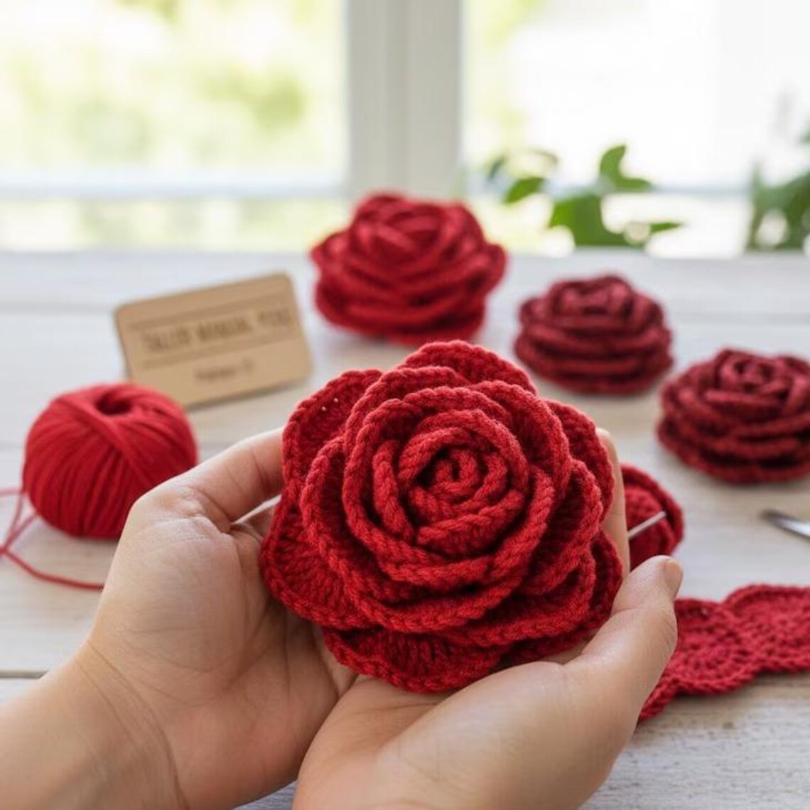 Crochet 3D Rose Pattern – Easy Single Strip Flower Tutorial (PDF ...