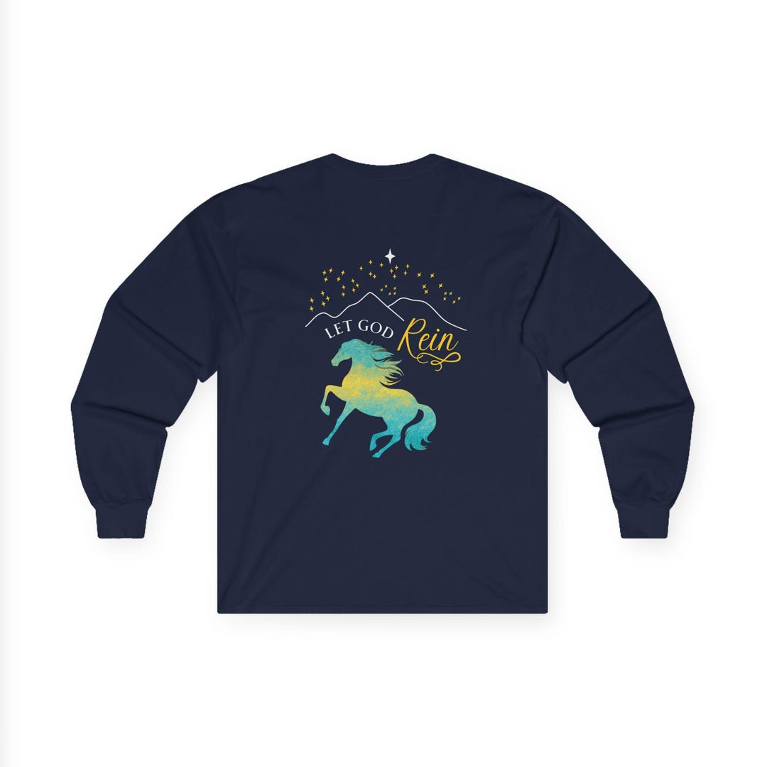 Let God Rein Horse Graphic Long Sleeve Tee | Christian Faith Design - Etsy
