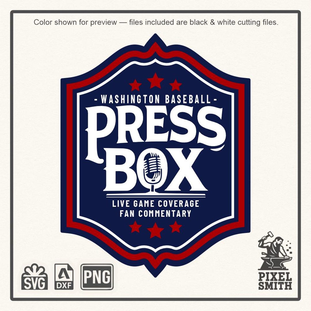 Washington Baseball Press Box SVG | Vintage Sports Logo Cut File - Etsy UK