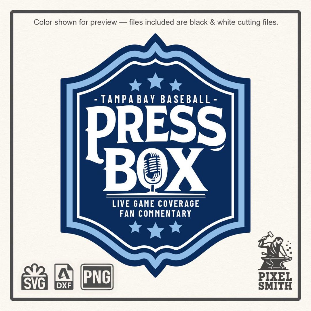 Tampa Bay Baseball Press Box SVG | Vintage Sports Logo Cut File - Etsy