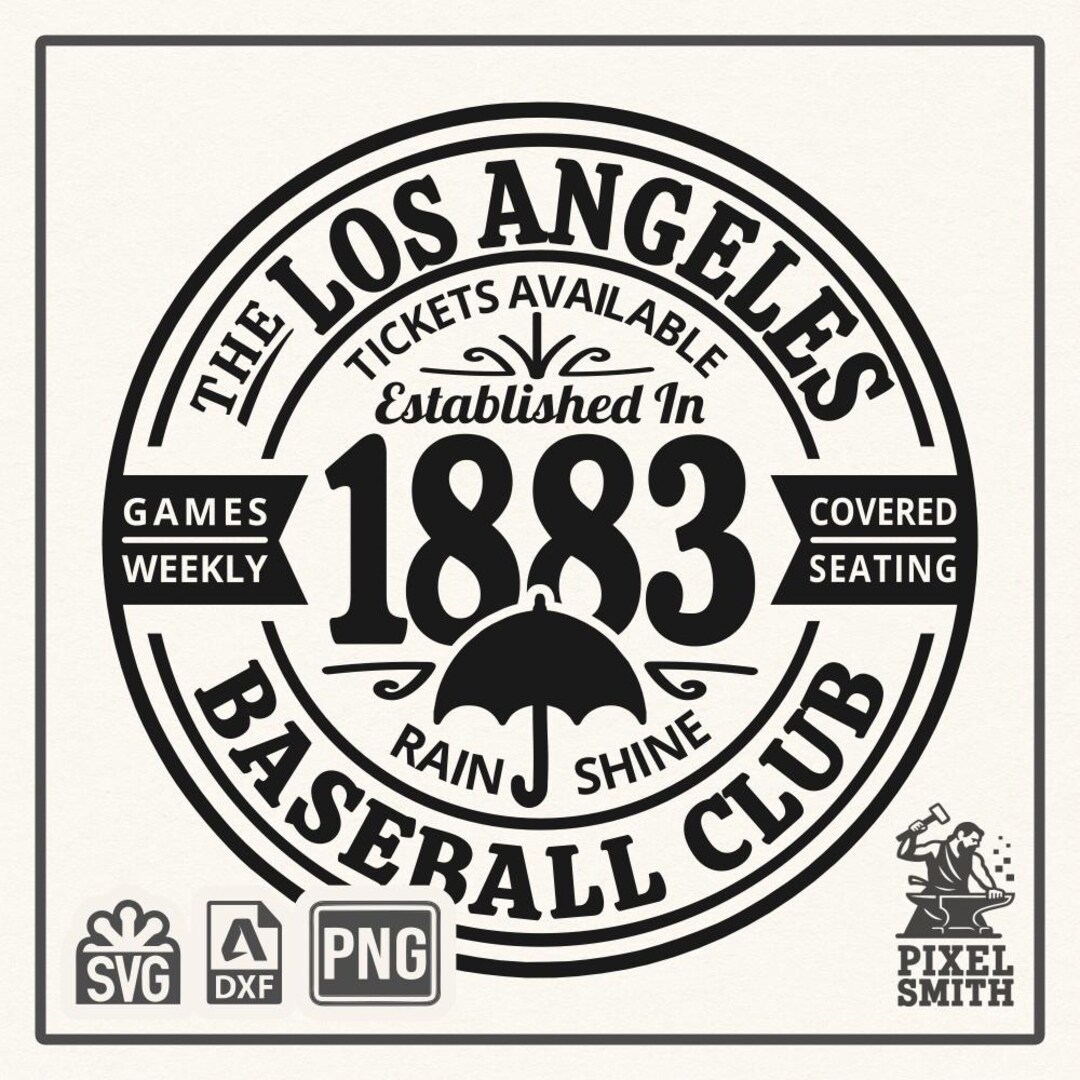 Los Angeles Baseball Club EST 1883 SVG Classic Vinyl Cutting File - Etsy