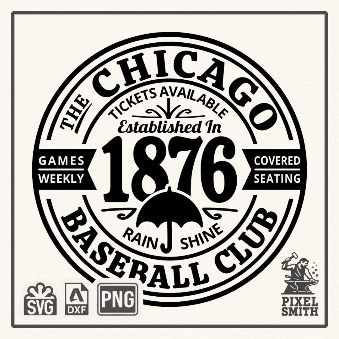 Chicago Baseball Club EST 1876 SVG | CNC Router / Carving Files - Etsy