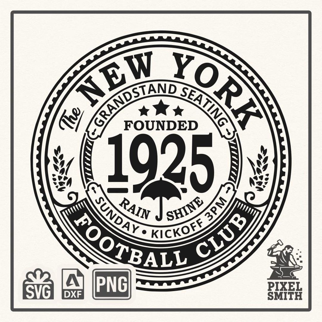 New York Football Club Vintage Badge 1925 SVG | Retro Football Emblem ...