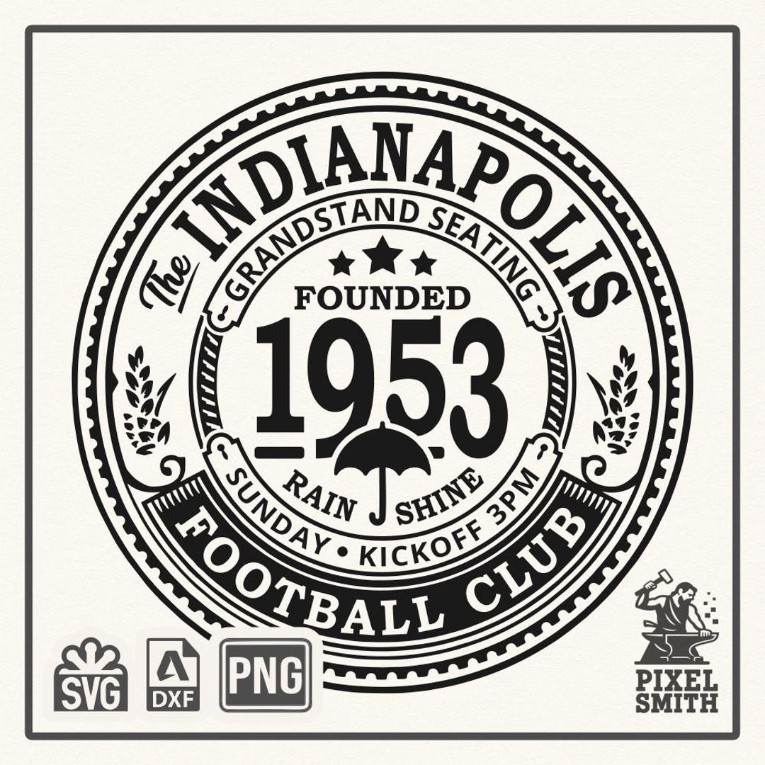 Indianapolis Football Club Vintage Badge SVG | CNC Router Carving Files ...