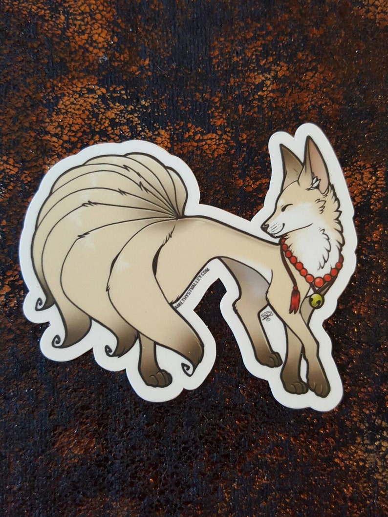 Nine Tailed Kitsune Sticker | Etsy