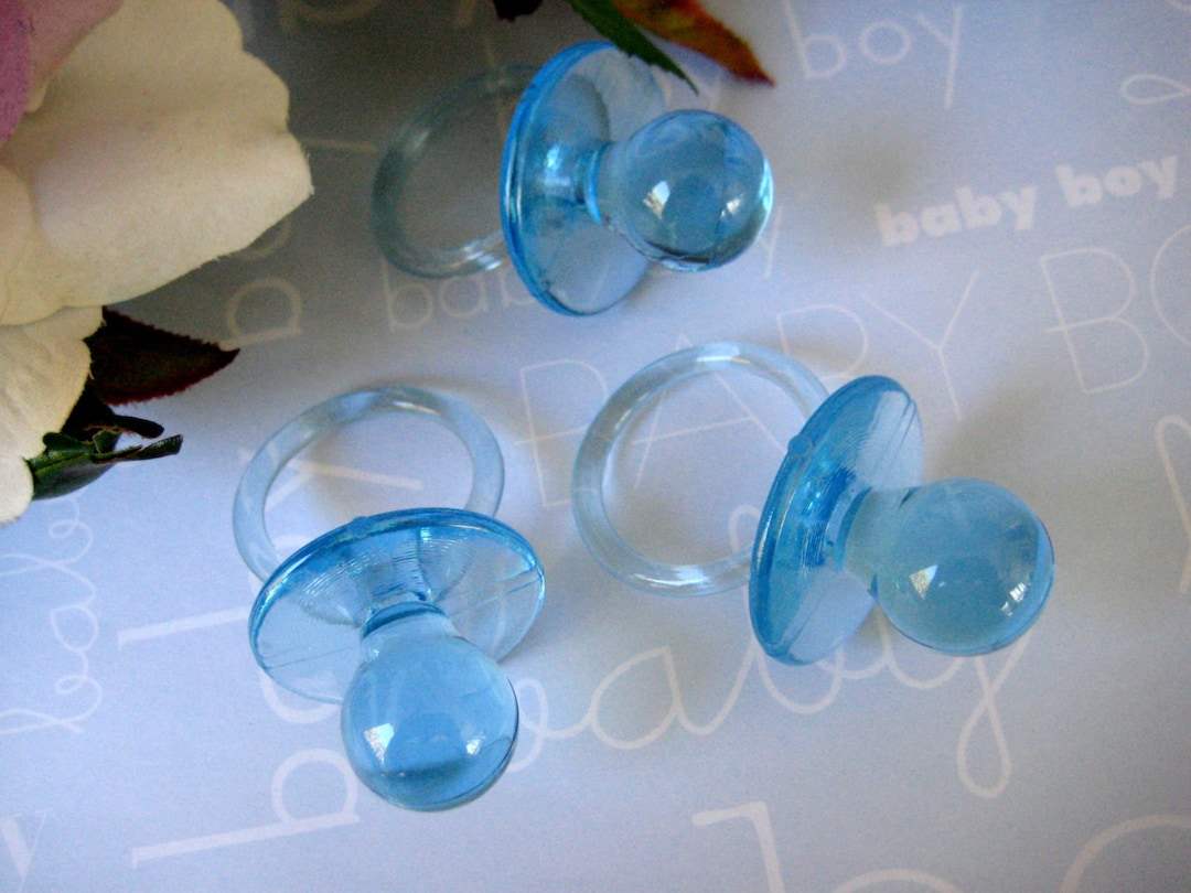 36 BLUE Pacifiers Boy Baby Shower Games, Napkin Holders, Necklaces ...
