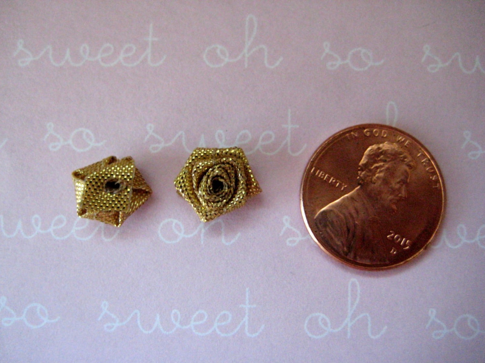 Small Metallic Gold Flower Rosette Appliques 1/2 Inch for Sewing ...