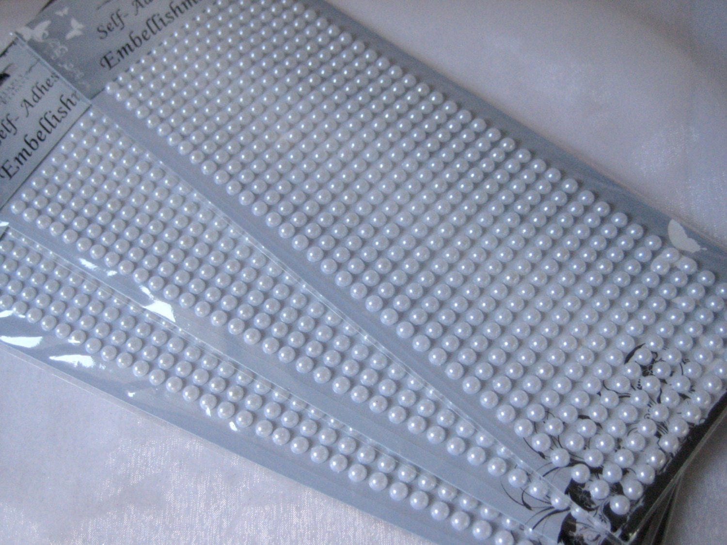 6 Mm WHITE Half Pearl Strips Self Adhesive, Wedding Decoration, DIY ...