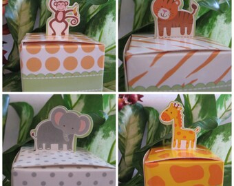 Assorted Animal Party Favor Boxes Monkey Elephant Tiger | Etsy