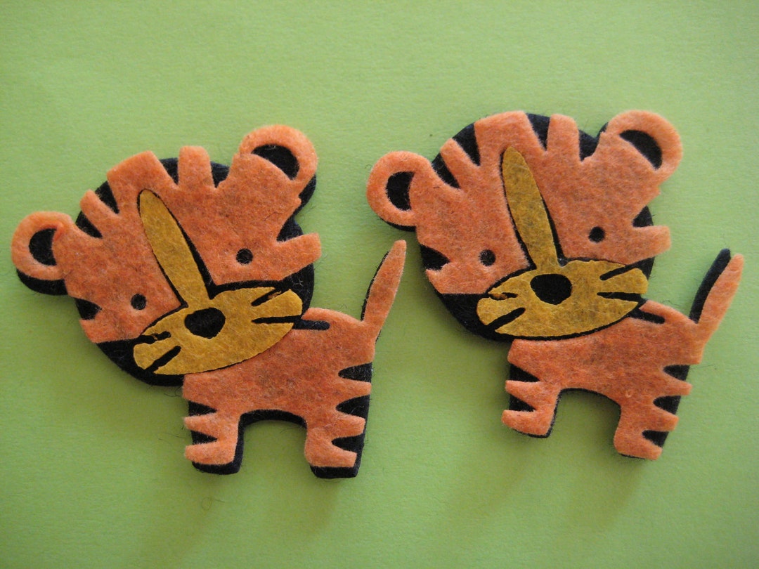 Tiger Felt Animal Ornaments for Africa, Jungle Theme, Tiger Baby Shower ...