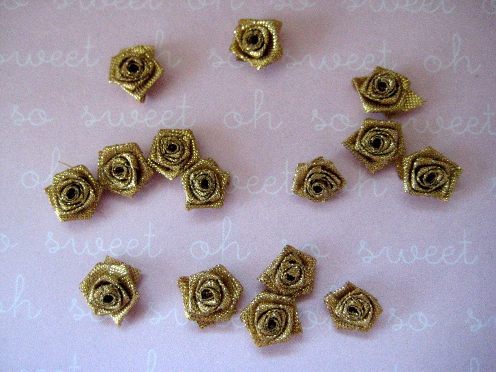Small Metallic Gold Flower Rosette Appliques 1/2 Inch for Sewing ...