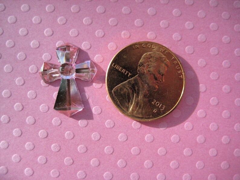 PINK Cross Acrylic Rhinestones for Baptism Christening First - Etsy