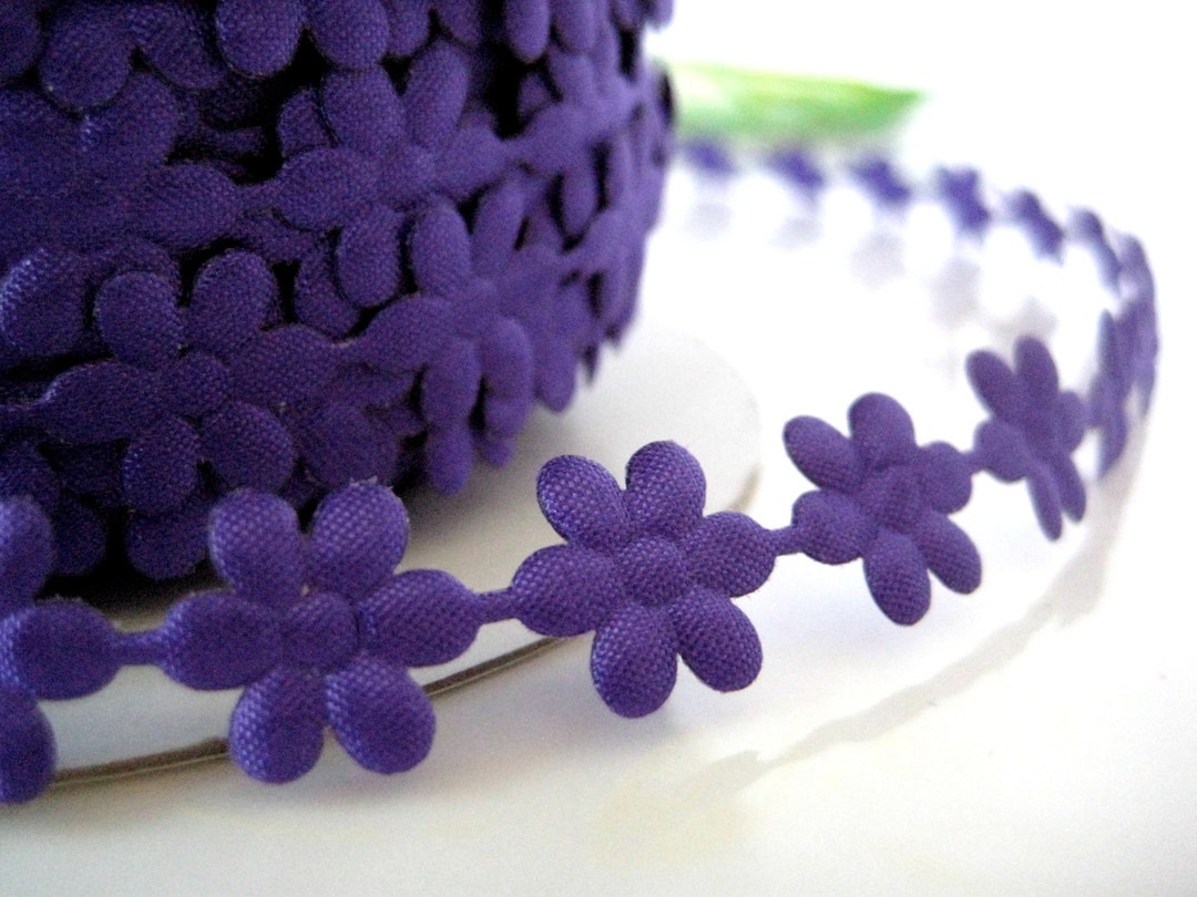 Purple Flower Ribbon for Crafting, Girl Dresses, Sewing, Doll Clothes ...