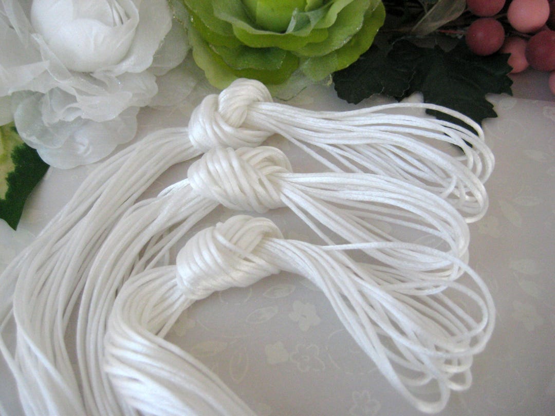 White Rat Tail Strings for Crafting Project, Baby Shower Pacifier ...