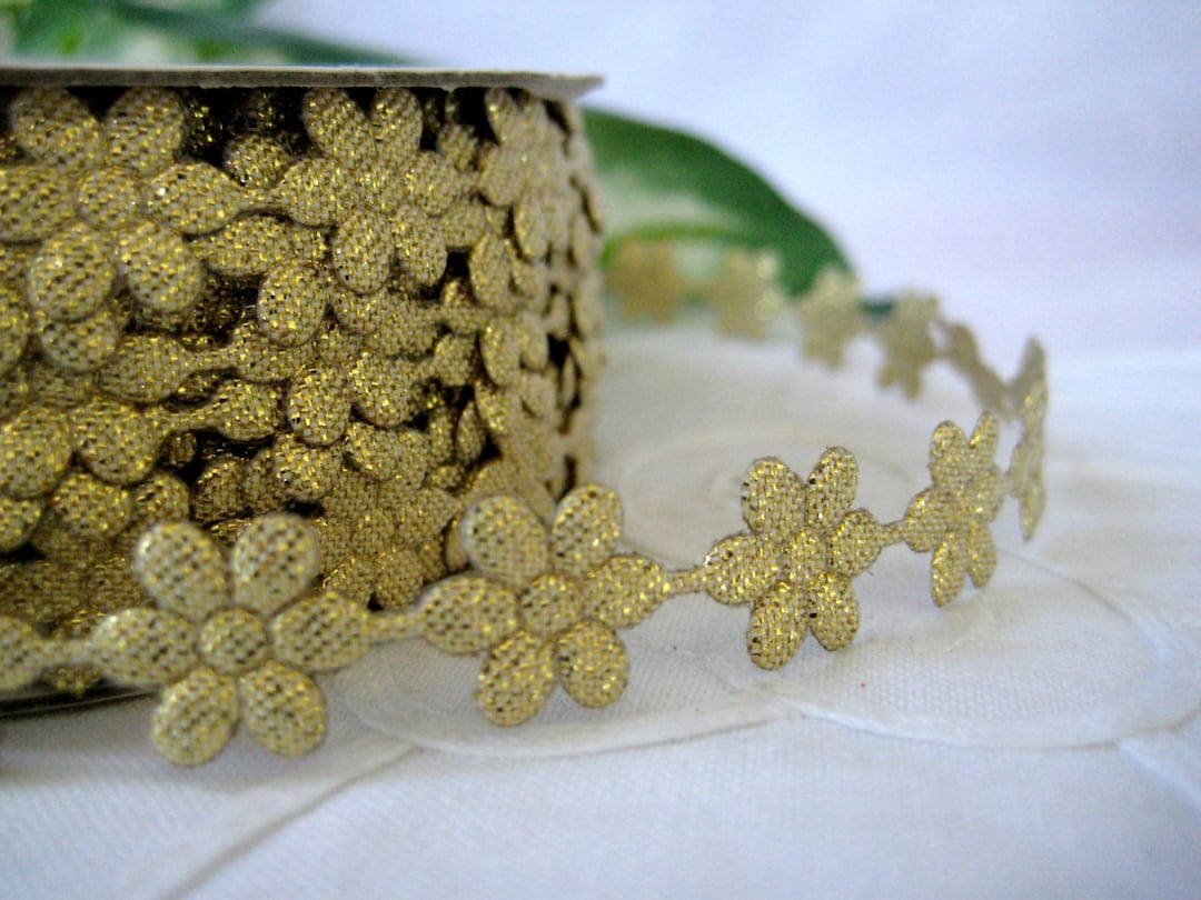 Golden Daisy Flower Ribbon for Crafting, Sewing, Doll Clothes ...