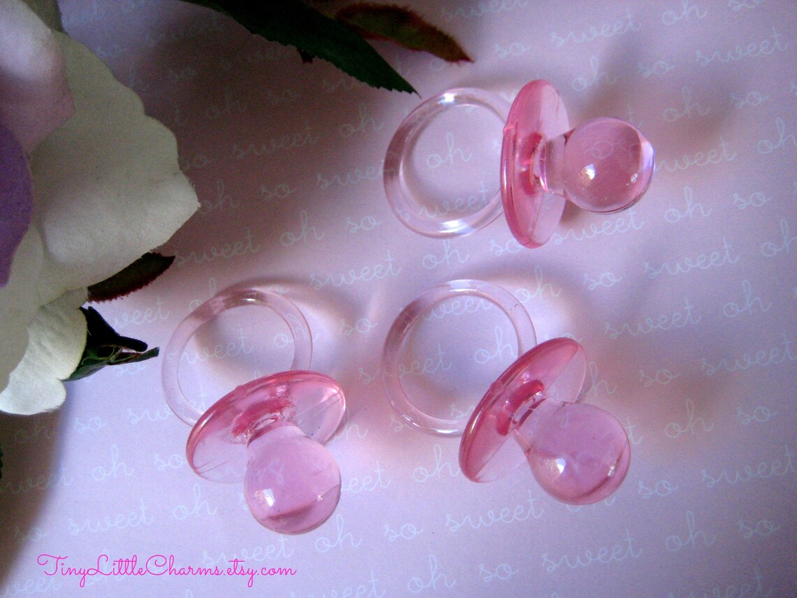 Large Pink Pacifiers for Baby Shower Games Necklaces Favors - Etsy