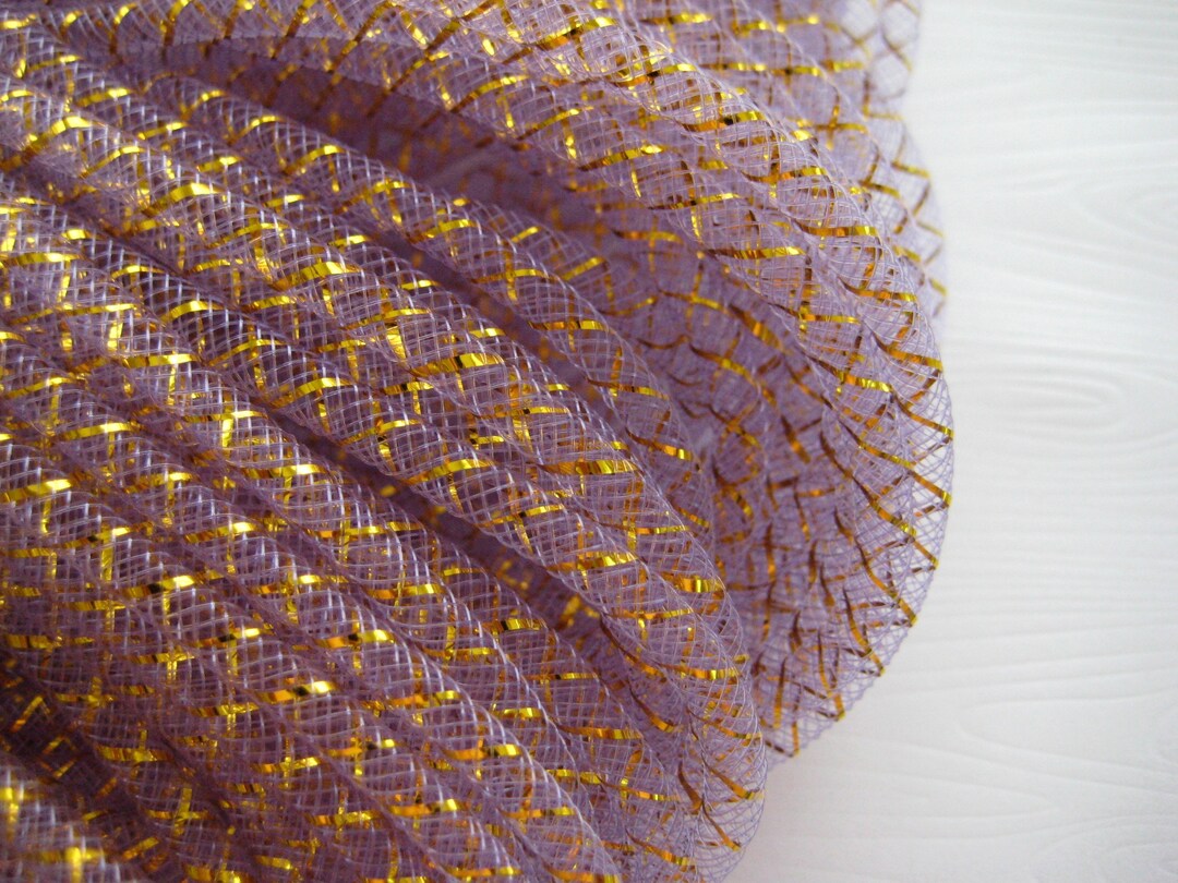 LAVENDER Mesh Tubing With Gold Foil, 4 Mm Nylon Mesh Tubing, Mesh ...