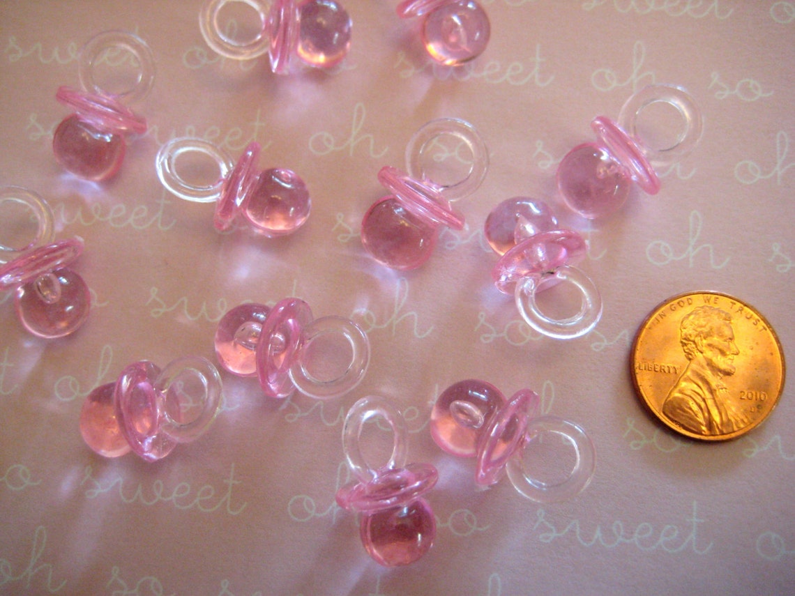 Mini Pink Pacifiers for Baby Shower Games Favors Charms - Etsy