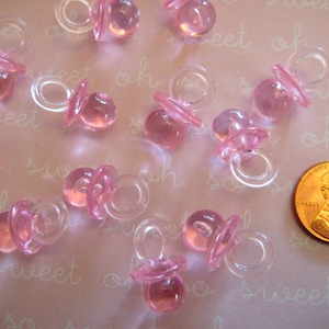 Mini Pink Pacifiers for Baby Shower Games, Favors, Charms, Decorations ...