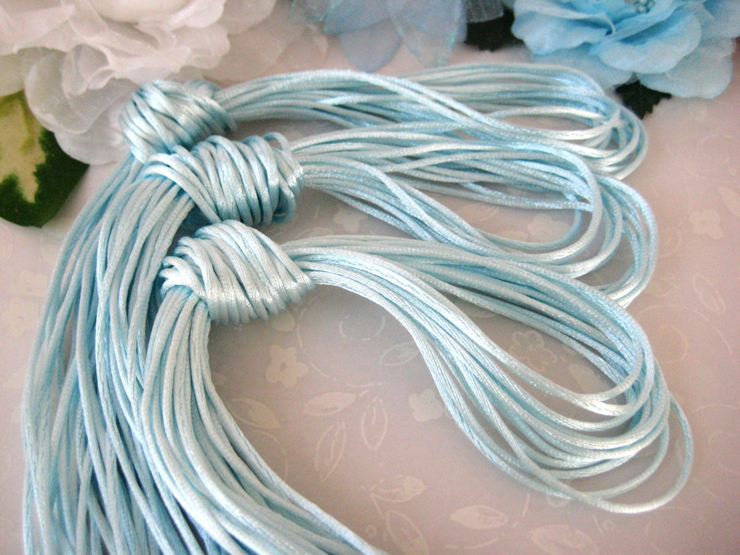 Baby Blue Rat Tail Strings for Baby Shower Pacifier Necklaces, Crafting ...