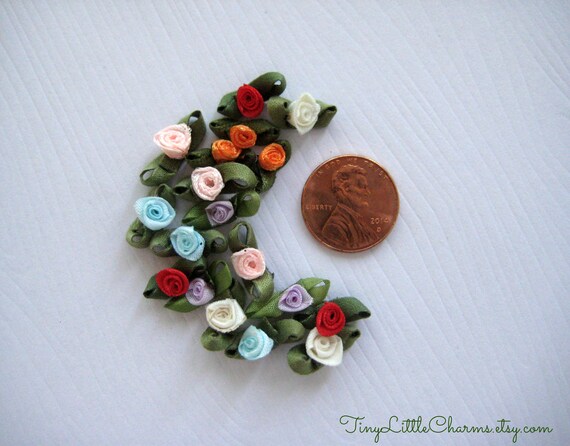 Assorted Tiny Ribbon Appliques Pink Ivory Blue Lavender | Etsy