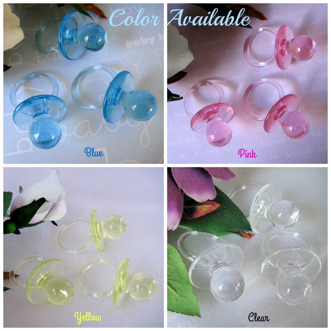 Large Pink Pacifiers for Baby Shower Games Necklaces Favors - Etsy