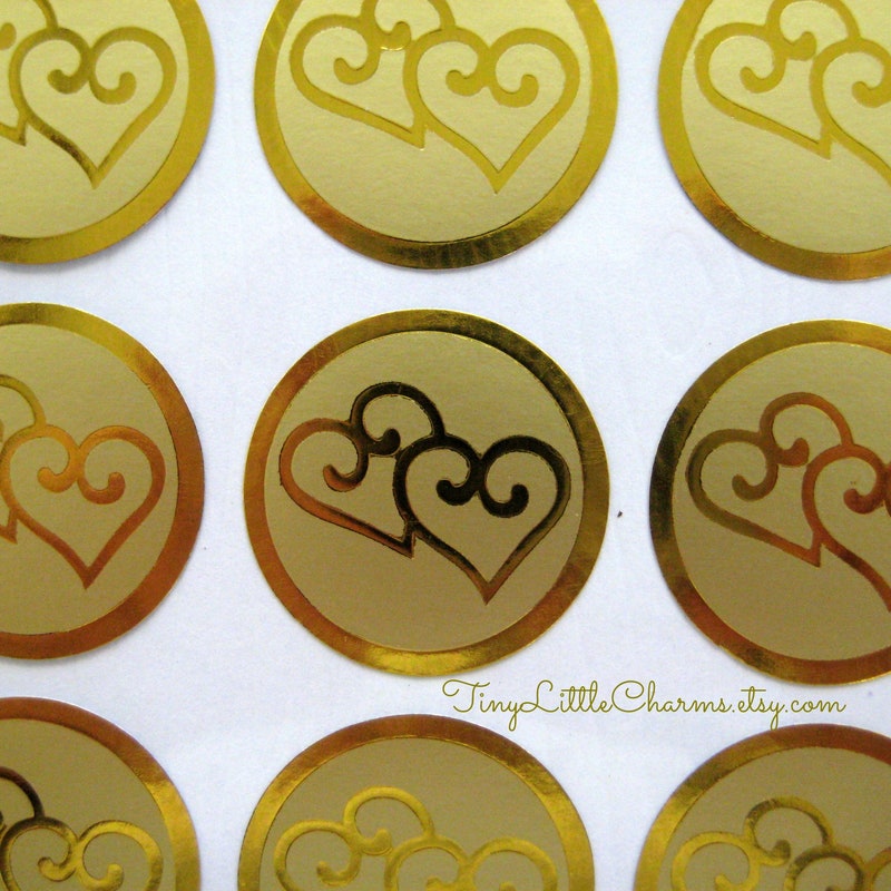 Gold Heart Stickers - Etsy