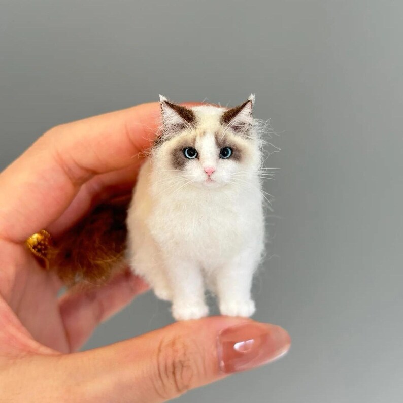 Needle Felted Ragdoll Cat, Wool Miniature, Custom Pet Memorial ...
