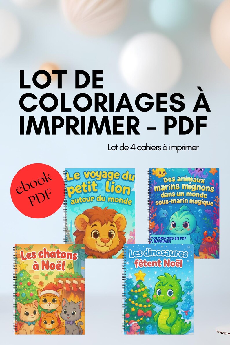 Set of 4 A4 Coloring Pages – Lion, Dinosaur, Cats & Ocean Animals ...