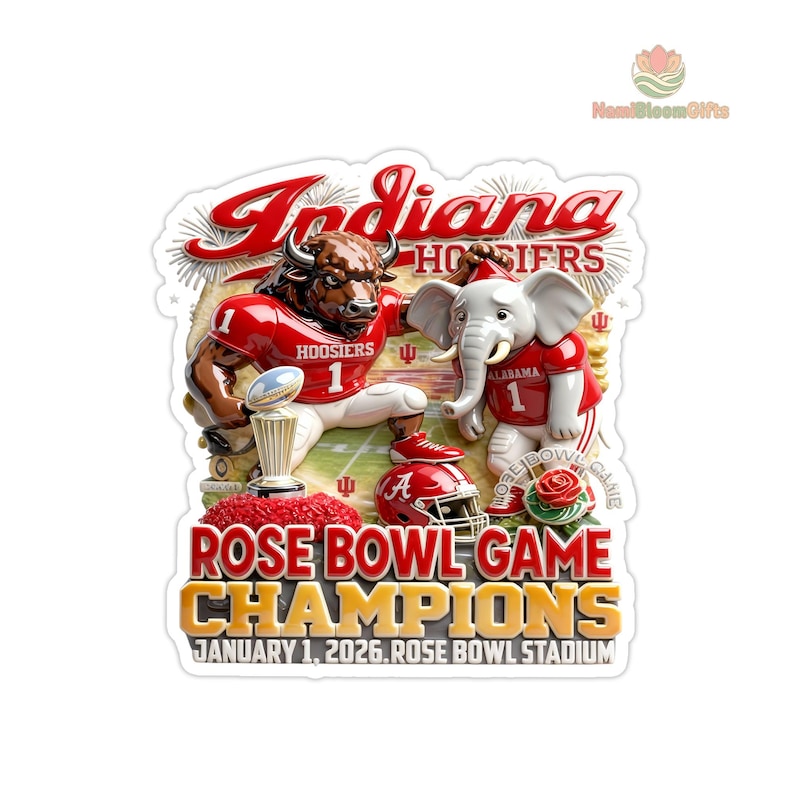 IU Football Rose Bowl January 1 2026 Sticker | Big Ten Champions Decal ...
