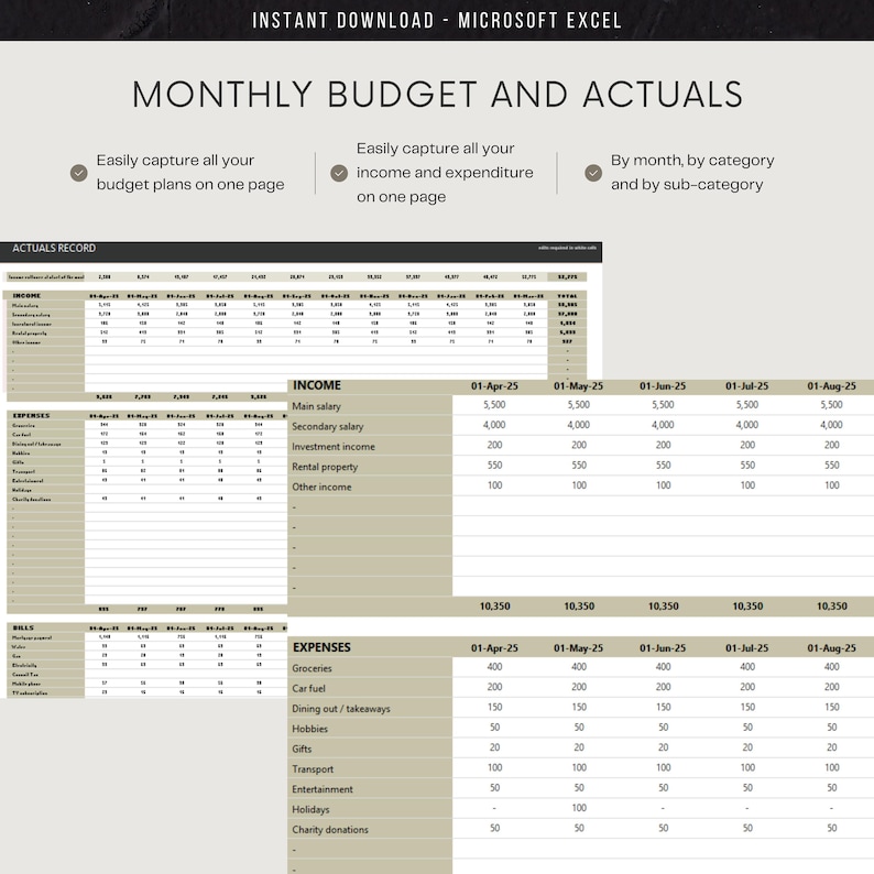 Budget Tracker Excel Template | Monthly Budget Planner Spreadsheet ...
