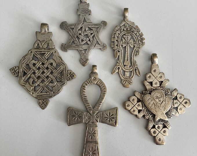 Bulk Lot of 5 Coptic Crosses/african Cross Pendants, Religious Cross ...