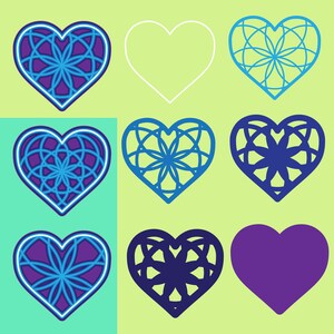 Trio Heart SVG Cut File - Etsy